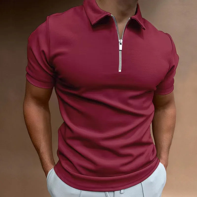 Maroon Collar T-Shirt with Zip – Zeodra Fashion